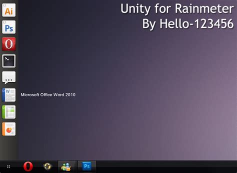 Unity Windows 7 Rainmeter Theme