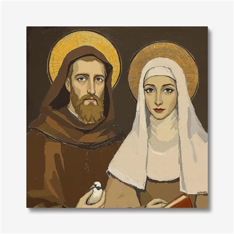 Saints Francis And Clare Of Assisi Icon Medieval Christian Art