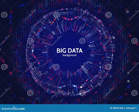 Big Data Connection Structure Abstract Element With Lines Dots Stock Vector Illustration Of