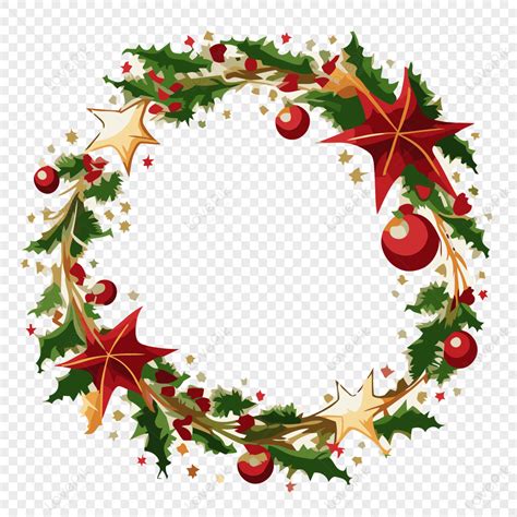 크리스마스 화환 테두리만화상표클립 아트 Png 일러스트 무료 다운로드 Lovepik