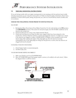 Har Vortec DBW Wiring Harness Instructions And Manual PDF Auto Type Automotive