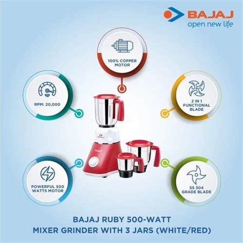 Abs Bajaj Ruby Mixer Grinder For Wet And Dry Grinding At Rs 3450 In Kolkata