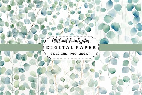 Abstract Eucalyptus Digital Paper Graphic By Pcudesigns · Creative Fabrica