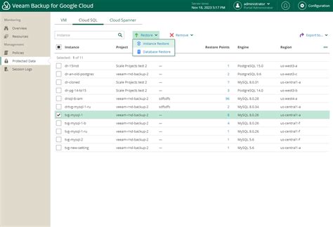 step 1 launch cloud sql instance restore wizard veeam backup for