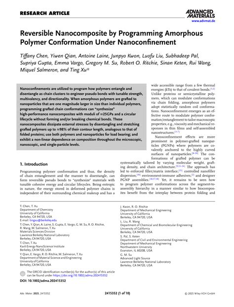 Reversible Nanocomposite By Programming Amorphous Polymer Conformation