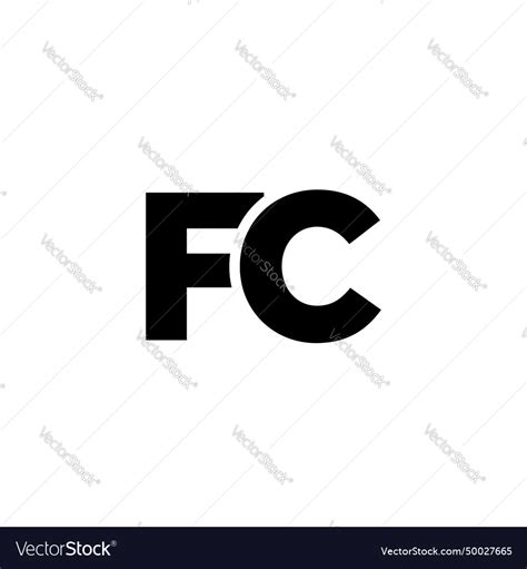 Letter F And C Fc Logo Design Template Minimal Vector Image