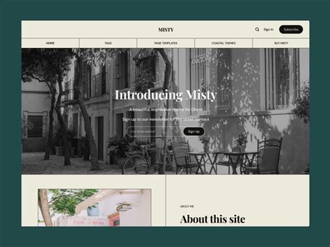 Misty Photography Website Theme For Ghost Coastal Themes