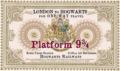 Printable Hogwarts Express Ticket