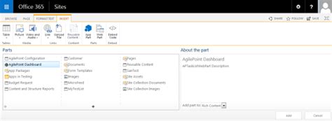 Show The Agilepoint Nx Dashboard App Part On A Sharepoint Page
