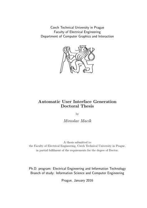 Pdf Automatic User Interface Generation