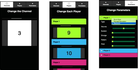 User Interfaces For The Three Interaction Modes For Movement 2 Of The