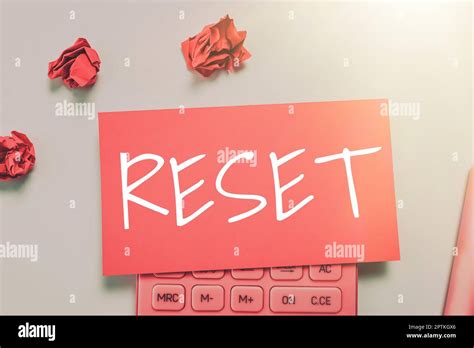 Conceptual Display Reset Business Approach Cause Device Return To Its Factory Mode Set Again