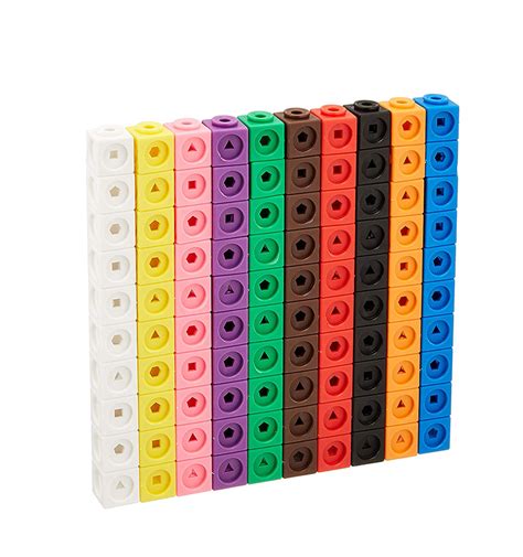 Plastic Sorting Small Cube Blocks Toys Set Counting Square Building Block Toys Educational