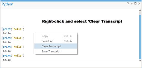 Method For Clearing Python Window In Arcmap Progra Esri Community