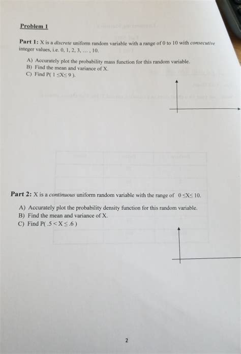 Solved Problem Part I X Is A Discrete Uniform Random