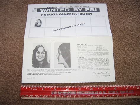 Original Wanted Poster Patricia Patty Hearst Black Panthers Power 1974