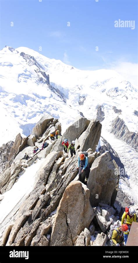 Mont Blanc France Winter Hiking Aiguille Du Midi Chamonix Mont Blanc