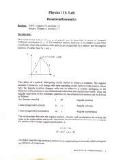 PHYS 211 Rotational Dynamics Lab 05 Pdf Physics 211 Lab Rotational Kinematics Reading HRW