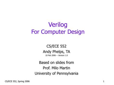 Ppt Verilog For Computer Design Powerpoint Presentation Free Download Id 1792618
