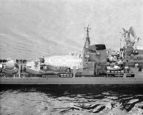 A Starboard Amidships View Of The Soviet Sovremenny Class Guided