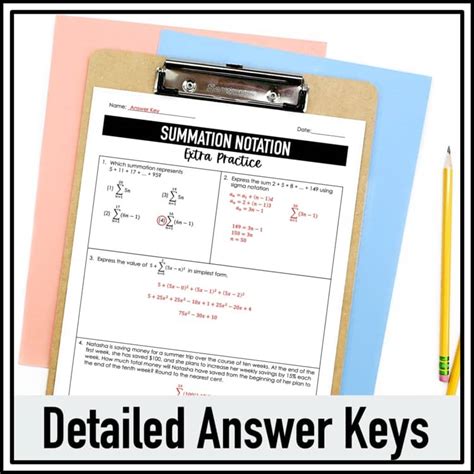 Using Summation Notation To Evaluate A Series Algebra 2 Lesson Tpt