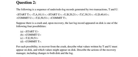 solved question 2 the following is a sequence of undo