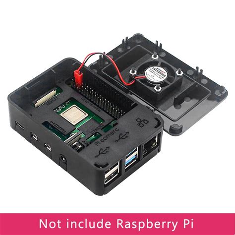 Raspberry Pi 4 Case Abs Shell Enclosure Box Black Vicedeal