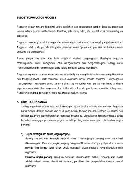 Budget Formulation Process Pdf