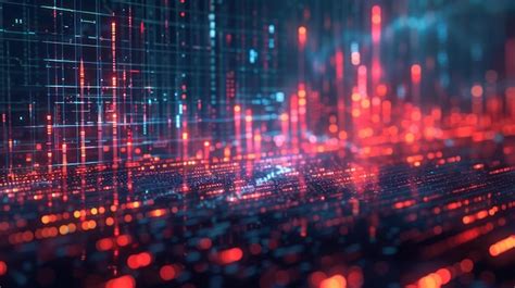 premium photo a dynamic representation of stock market data with glowing red graphs and charts