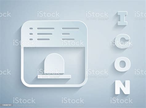 종이 는 회색 배경에 고립 된 기차 또는 비행기 아이콘 티켓을 구입하는 티켓 사무실을 잘라 티켓을 구입 티켓 서비스 종이 아트 스타일 벡터 3차원 형태에 대한 스톡 벡터