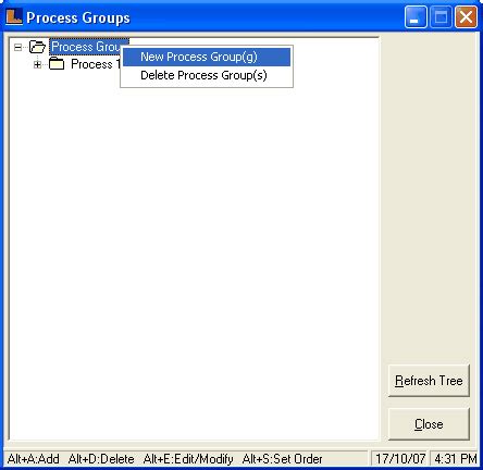 Setup Process Groups Processes