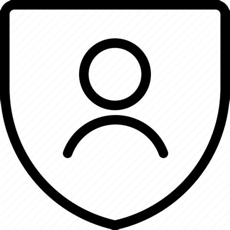 Close Geometric Human Neutral Person Shield Single Icon