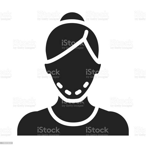 남성 성형술 블랙 글리프 아이콘 턱모양을 바꿉니다 얼굴 수술을 가진 얼굴없는 소녀 격리된 벡터 요소입니다 웹 페이지 모바일 앱 프로모션을 위한 그림 윤곽선 개념에 대한 스톡