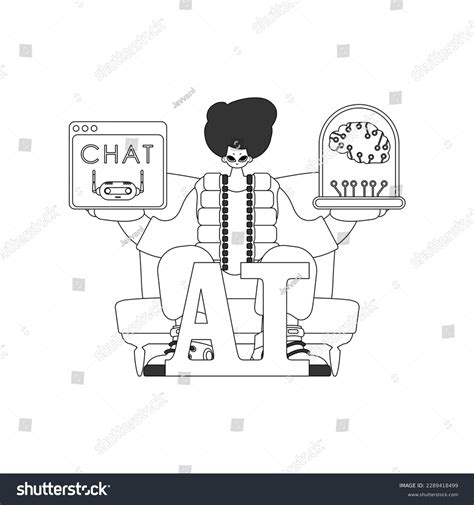 Man Has Vector Linear Ai Model Stock Vector Royalty Free 2289418499 Shutterstock