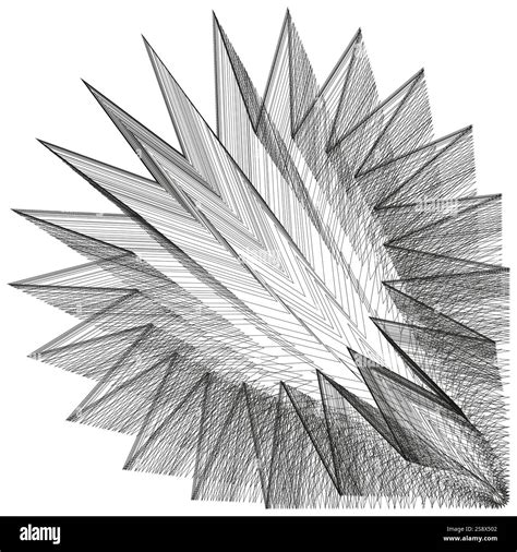 Abstract Sharp Lines Geometric Art Form Black Linear Spikes Vector