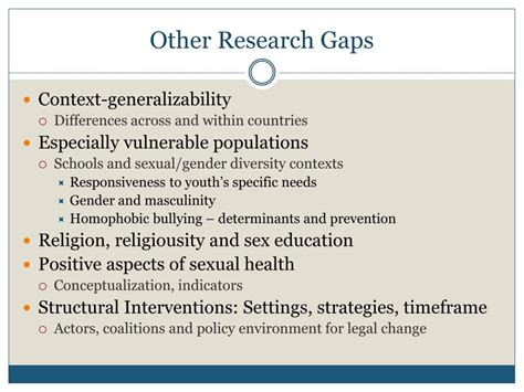 Ppt Comprehensive Sex Education Evidence Gaps And Research Needs