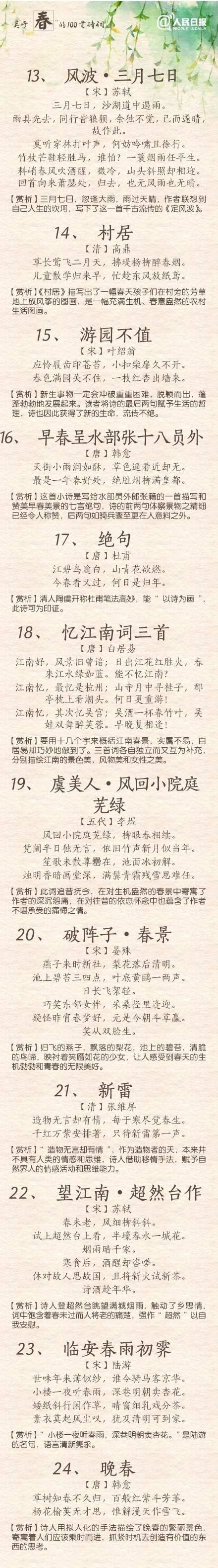 春天一百首詩和孩子一起讀 每日頭條