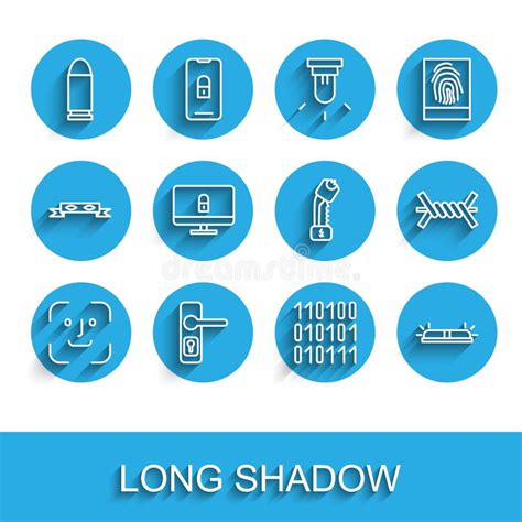 Set Line Face Recognition Door Handle Bullet Binary Code Flasher