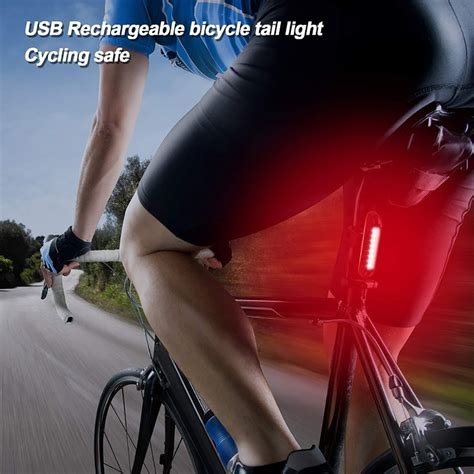Bike Taillight 5 Lighting Modes Usb Charging Blue And White