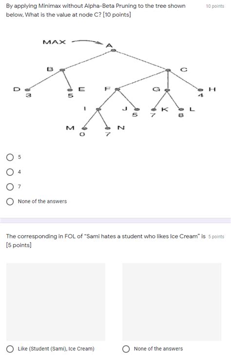 Solved 10 Points By Applying Minimax Without Alpha Beta
