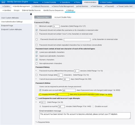 Solved Local User Password Expiration Notice For Ise Cisco Community