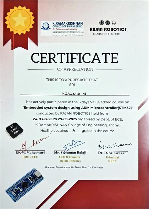 embeddedsystems stm32 arm rajanrobotics kramkrishnancollege learning engineering iot