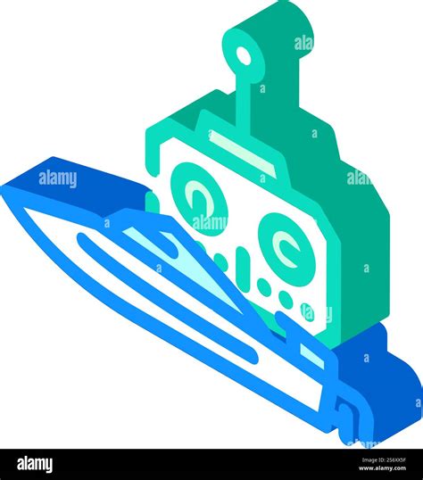 Remote Control Boat Racing Isometric Icon Vector Remote Control Boat Racing Sign Isolated
