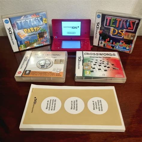 Nintendo DSi With Tetris DS Tetris Party Deluxe Crosswords More Brain Training Video