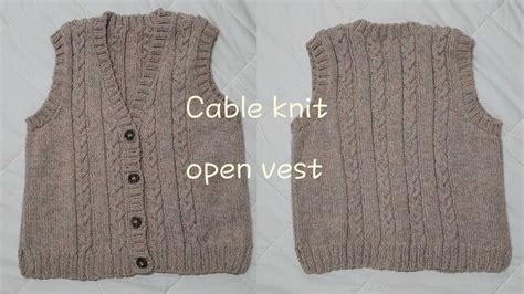 26 대바늘 꽈배기 무늬 오픈 조끼5 마무리 Cable Knit Vest Youtube
