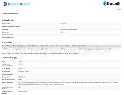 Qualcomm Gets Bluetooth Certification For 7nm Snapdragon 8150 Soc