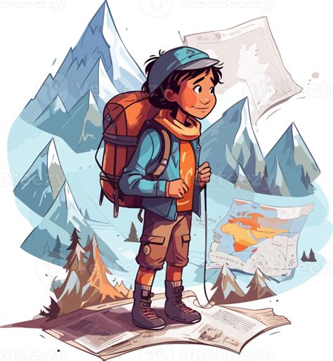 Hiking Cartoon Illustration 26414476 Png