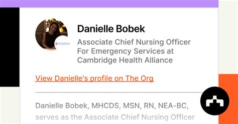 Danielle Bobek Associate Chief Nursing Officer For Emergency Services At Cambridge Health