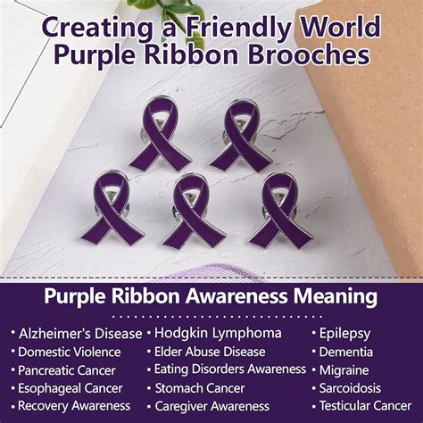 Domestic Violence Ribbon Wandic 20 Piece Purple Ribbon Pins Butterfly