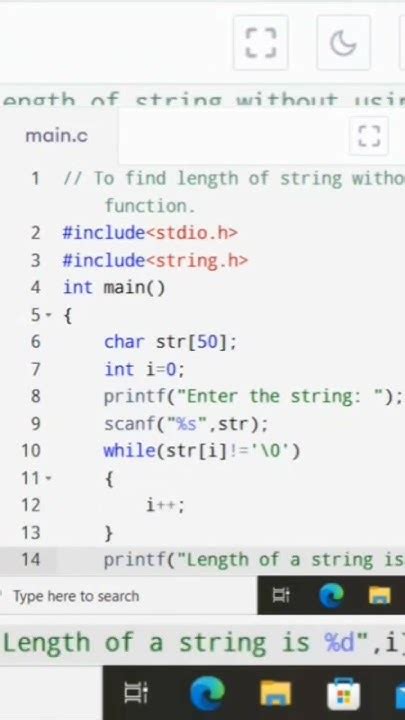 To Find The Length Of The String Without Using String Function In C Programming Youtube